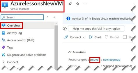 How To Move Vm From One Resource Group To Another In Azure Azure Lessons