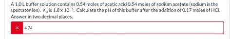 solved a 1 0l ﻿buffer solution contains 0 54 ﻿moles of