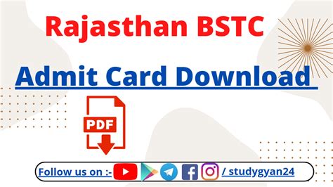 Bstc Admit Card 2022 Download Link Rajasthan Bstc