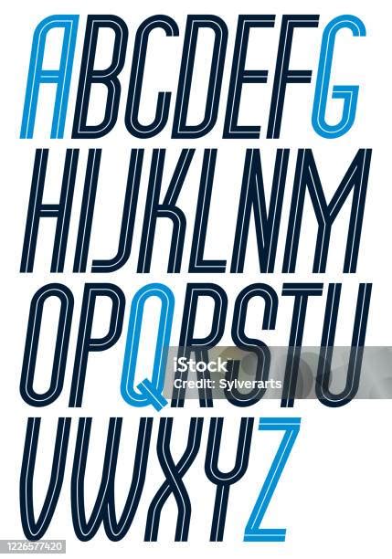 벡터 대문자 얇은 응축 영어 알파벳 문자 컬렉션 흰색 줄무늬로 만든 통신 테마의 로고 타입 디자인에 사용하기에 가장 적합 0명에