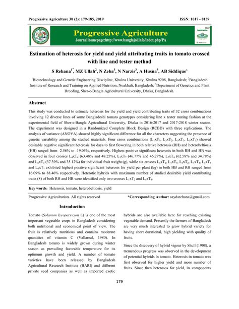 pdf estimation of heterosis for yield and yield attributing traits in