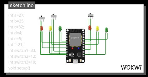 Traffic Signal Copy Wokwi Esp32 Stm32 Arduino Simulator