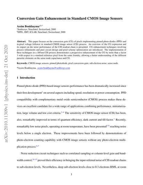 Pdf Conversion Gain Enhancement In Standard Cmos Image Sensors