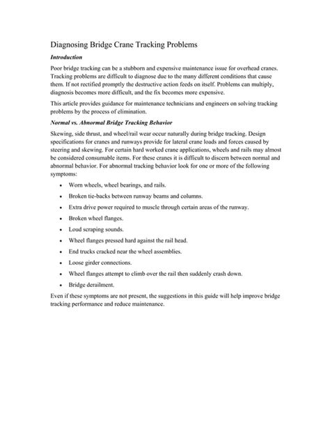 Crane Tracking Problems Pdf Track And Field Sports