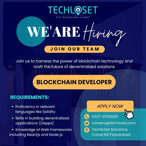 Blockchaindeveloper Blockchainjobs Techopportunity Joinourteam