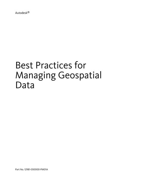 Best Practices For Managing Geospatial Data1 Pdf
