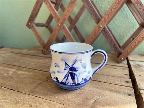 네덜란드 빈티지 델프트 블루 머그잔 세컨웨어헬로마켓