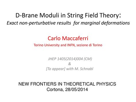 ppt new frontiers in theoretical physics understanding d brane
