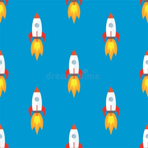 rocket seamless pattern flat vector stock vector illustration of