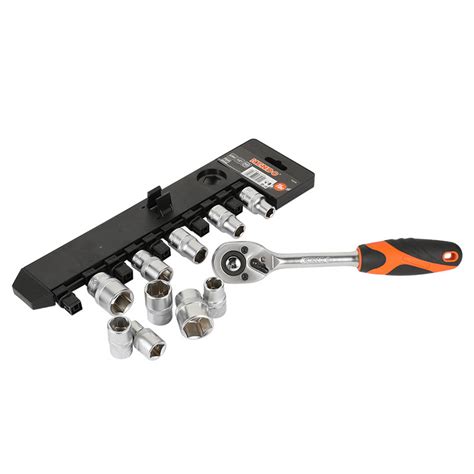 Kendo Hardened Chrome Vanadium Steel Ratchet Socket Wrench Tool Set