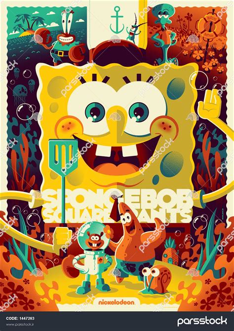 طرح پوستر دیواری خلاقانه از پاتریک اختاپوس و باب اسفنجی 1447263