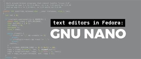 Gnu Nano A Minimalist Console Editor Fedora Magazine