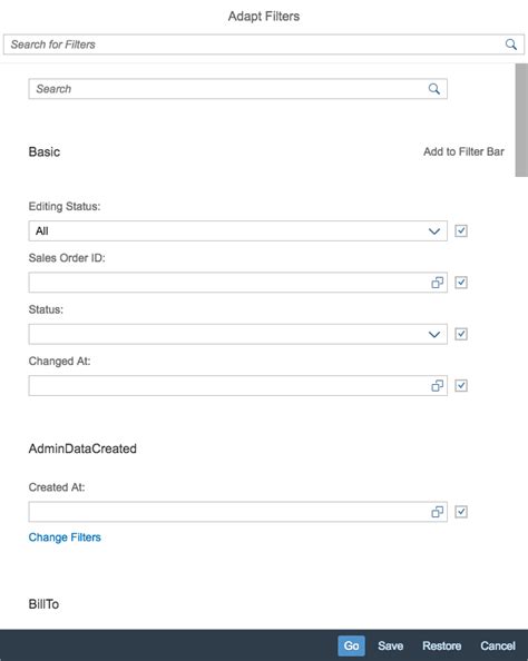 Filter Bar Smart Filter Bar Sap Fiori Design Guidelines