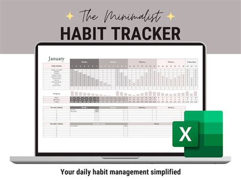 Habits Tracker For Ms Excel 2024 Habit Tracker Spreadsheet Habit
