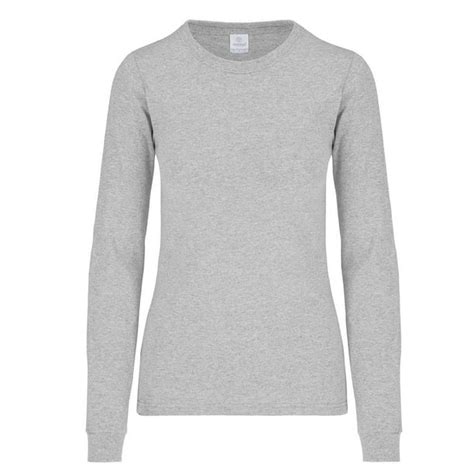 Playera Gris Jaspe Yazbek Cuello Redondo Manga Larga Para Dama 90