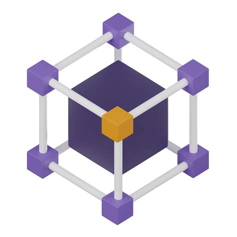 Blockchain Technology Icon Digital Network And Cryptocurrency 3d Render