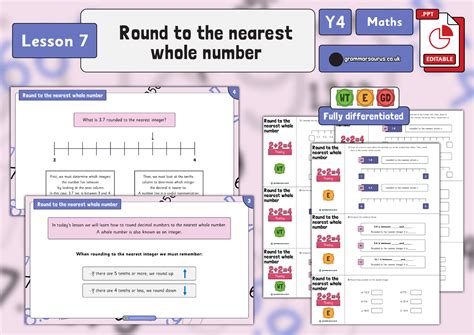 Year 4 Decimals Part 2 Round To The Nearest Whole Number Lesson 7
