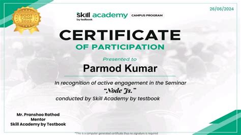 Parmod Kumar On Linkedin Nodejsdeveloper Skillacademy Campusprogram Techinnovation