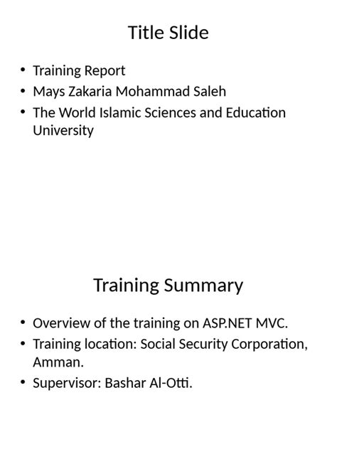 Asp Net Mvc Training Report New Pdf