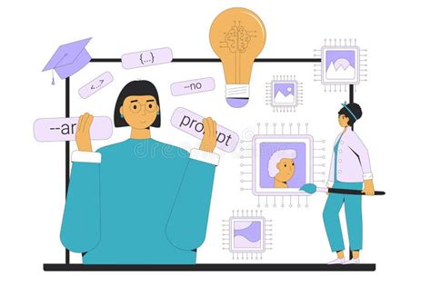 Prompt Engineering Online Course Learning Crafting Precise Instructions To Ai Stock Vector