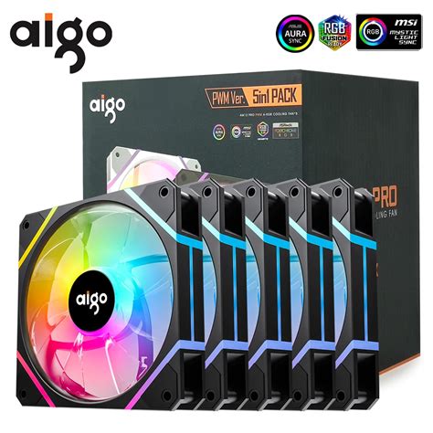 Aigo Am12pro Rgb 팬 벤투인하 Pc 케이스 팬 키트 워터 쿨러 4 핀 Pwm Cpu 냉각 팬 3핀 5v