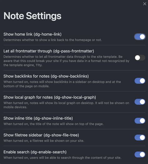 Note Settings
