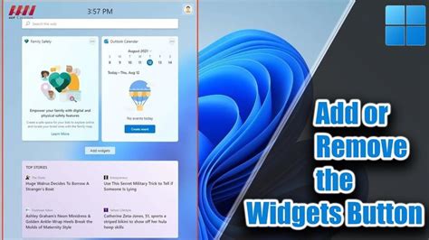 How To Add Or Remove The Widgets Button From The Taskbar On Windows 11 Widget Ads Outlook
