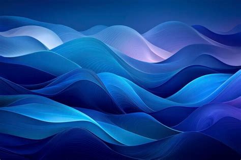 Blue Gradient Waves A Smooth And Glowing Abstract Background Premium Ai Generated Image