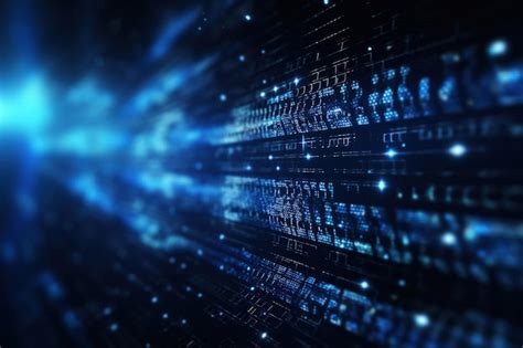 Premium Photo Dark Blue Digital Background With Big Data Code Dna Transfer