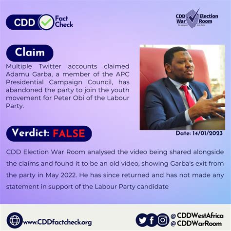 Multiple Twitter Accounts Claimed Adamu Garba A Member Of The Apc Presidential Campaign Council