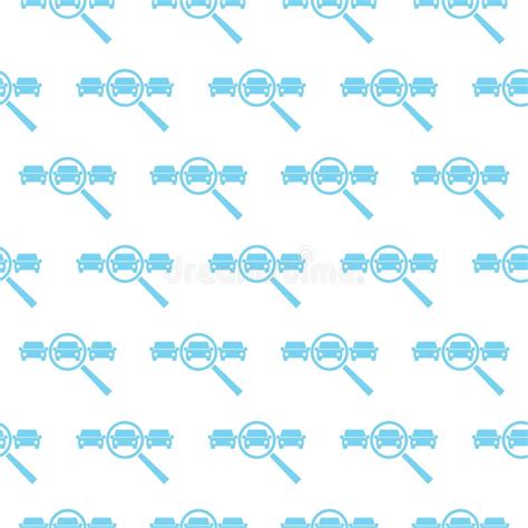 Magnifying Glass Making A Car Choice Icon Seamless Pattern Stock Vector Illustration Of Auto