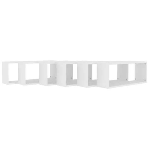 Dropship Wall Shelf Set Of 6 White Engineered Wood Medium Wall Mounting