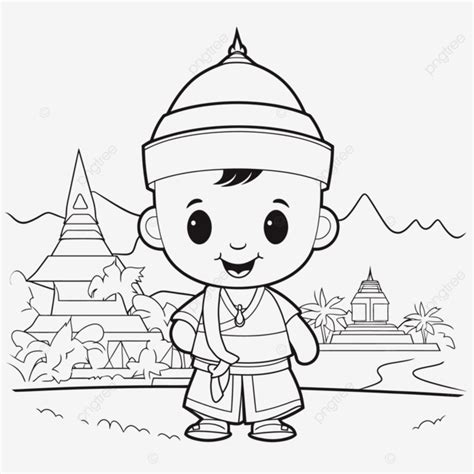 태국 소년 색칠 페이지 최고의 개요 스케치 드로잉 벡터 태국 그림 태국 개요 태국 스케치 Png 일러스트 및 벡터 에 대한 무료 다운로드 Pngtree