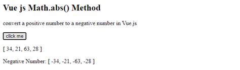 Vue Js Convert Negative Number To Positive Number Vue Js Mathabs