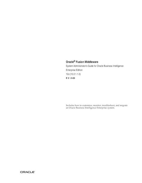 Pdf Oracle Fusion Middleware · Oracle® Fusion Middleware System