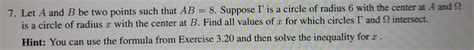 Solved 7 Let A And B Be Two Points Such That AB 8 Chegg Com