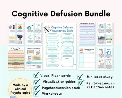 Cognitive Defusion Worksheets Acceptance And Commitment Therapy