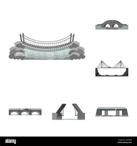 Isolated Object Of Design And Construct Icon Set Of Design And Bridge