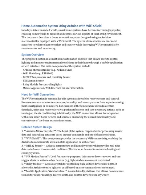 arduino home automation system pdf home automation arduino