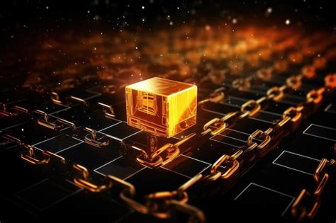 Premium Ai Image Blockchain Abstract With Smart Contract Network