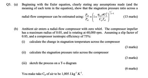 Q5 A Beginning With The Euler Equation Clearly