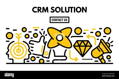 Crm Banner Outline Illustration Of Crm Vector Banner For Web Design Stock Vector Image And Art