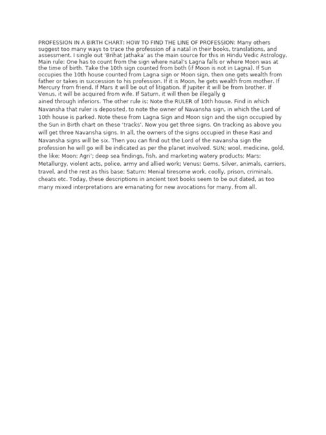 Profession In A Birth Chart Pdf