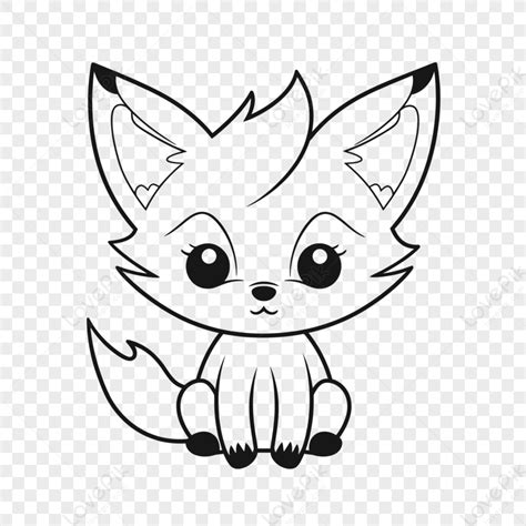 작은 여우 만화 푸들 드로잉 템플릿 개요 스케치 벡터구레나룻라인 아트 Png 일러스트 무료 다운로드 Lovepik