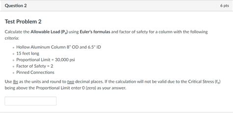 Solved Question Pts Test Problem Calculate The Chegg Com