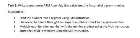 Solved Task Write A Program In ARM Assembly That Chegg