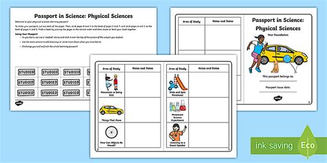 Foundation Year Physical Sciences Passport Booklet Twinkl