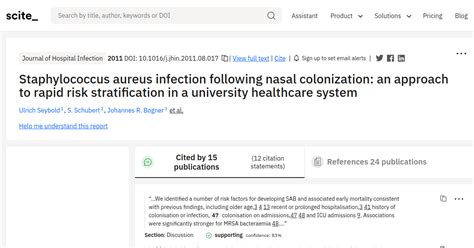 Staphylococcus Aureus Infection Following Nasal Colonization An Approach To Rapid Risk