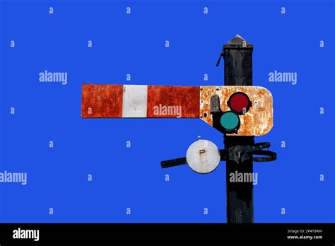 old vintage italian railway traffic light indicator showing signal