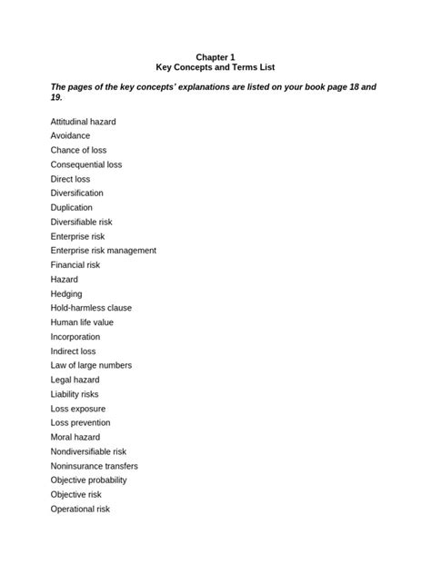 Chapter 01 Key Terms List Pdf Social Science